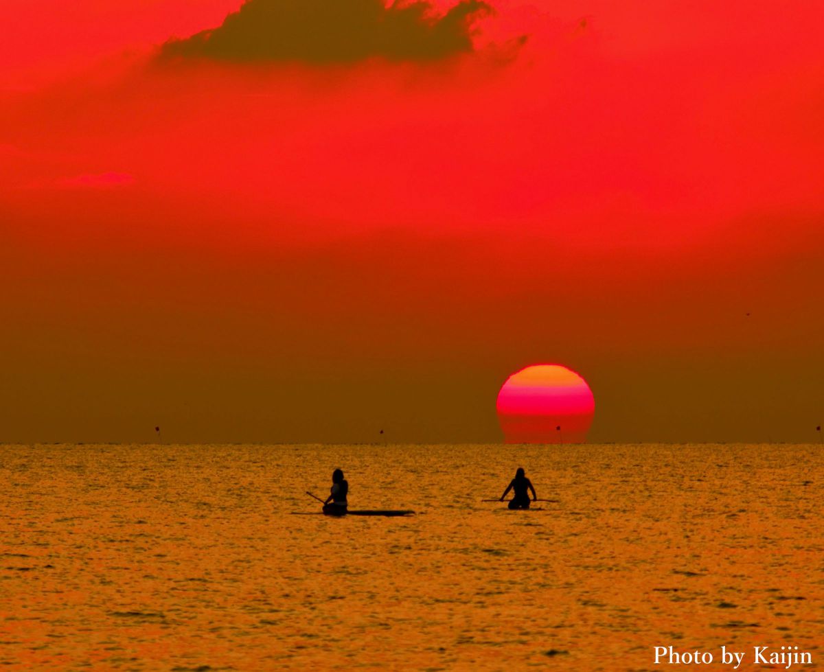 達磨夕陽の海でSUP 5 | GANREF