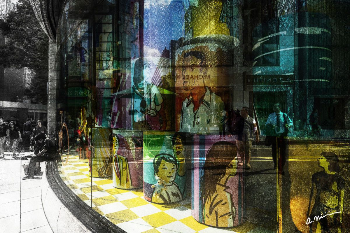 A street corner with a show window | GANREF