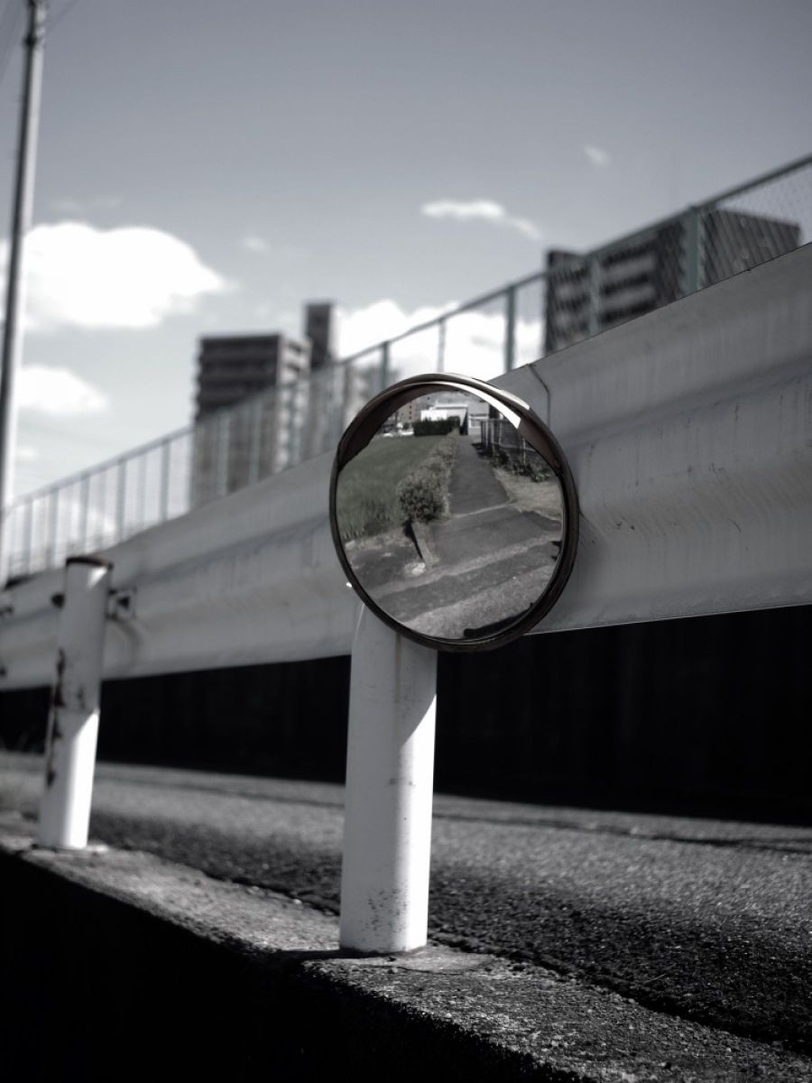 a small road mirror (almost monochrome) | GANREF
