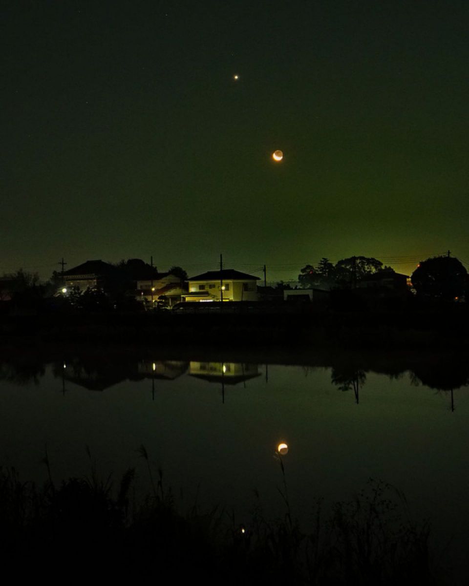 「三日月と金星」.(2023/12/10). | GANREF
